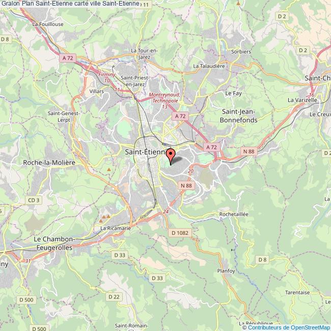 Plan Saint-Etienne carte ville Saint-Etienne