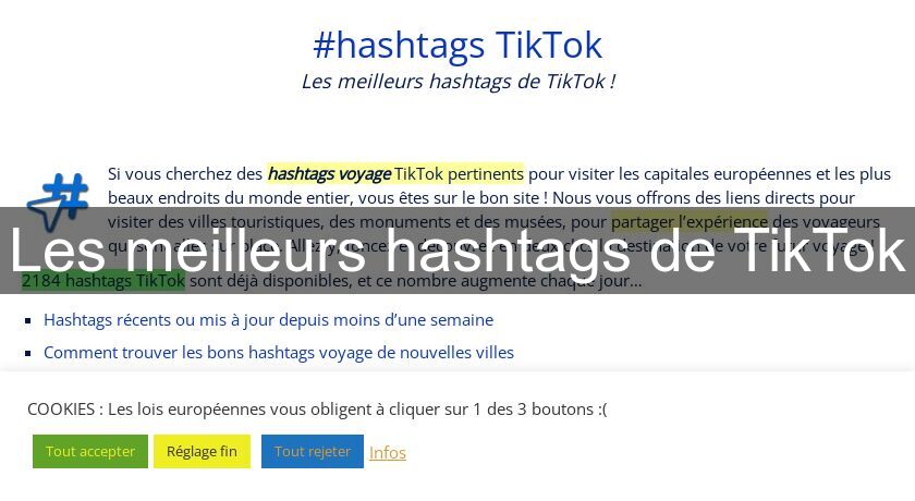 Les meilleurs hashtags de TikTok Annuaires