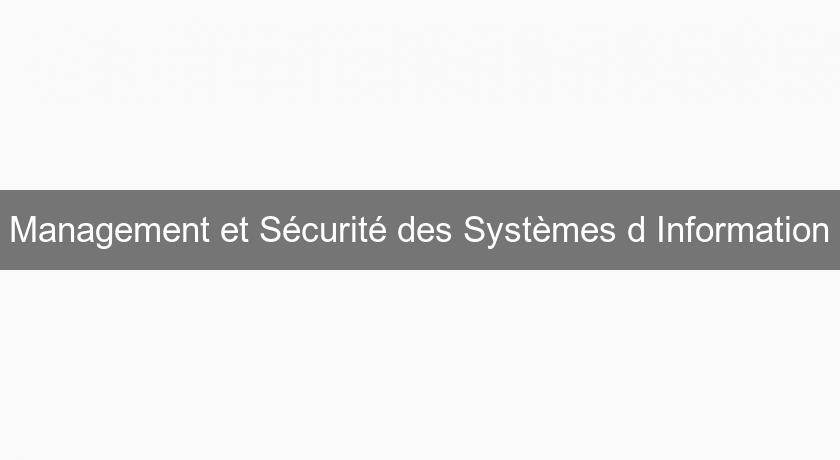 Management et Sécurité des Systèmes d'Information SSII