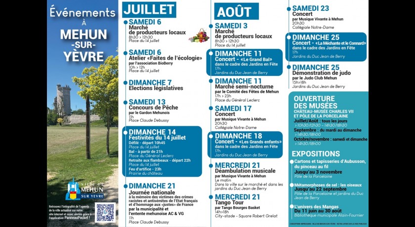 Programmation Estivale Mehun-sur-yèvre Août Mehun-sur-yèvre Mehun-sur-yèvre