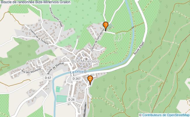 Boucle de randonnée Bize-Minervois : 2 équipements