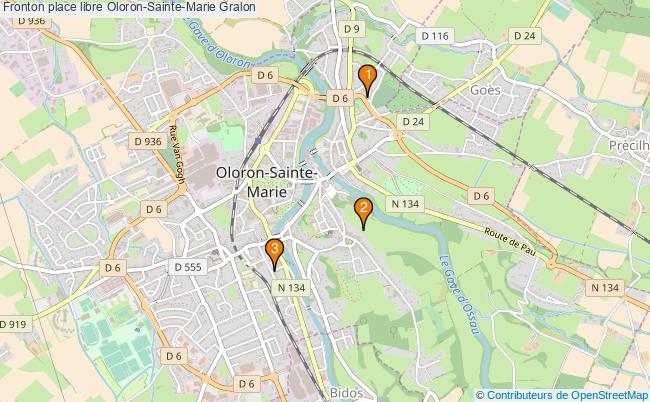 Fronton place libre Oloron-Sainte-Marie : 3 équipements