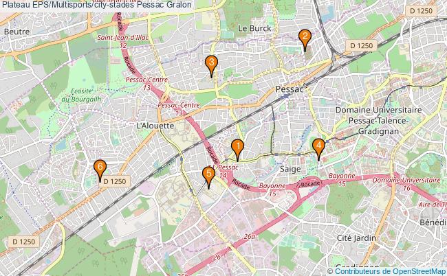Plateau EPS/Multisports/city-stades Pessac : 6 équipements