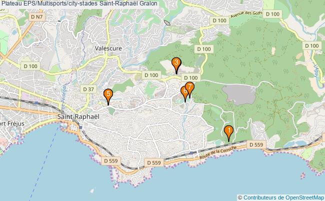 Plateau EPS/Multisports/city-stades Saint-Raphaël : 7 équipements