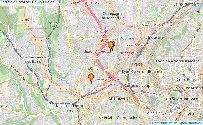 Terrain de football Ecully : 3 équipements