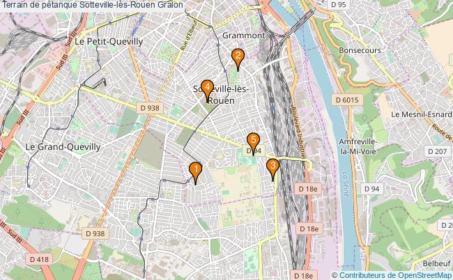 Terrain de pétanque Sotteville-lès-Rouen : 5 équipements