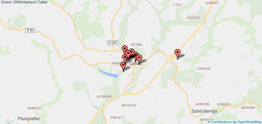 Défibrillateurs Callac liste des DAE de la commune de Callac : 10 ...