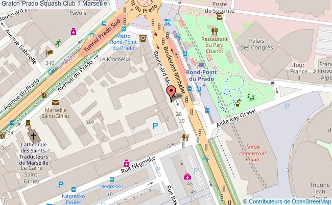 Terrain de squash Prado squash club 1 Marseille