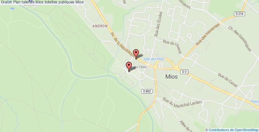 Toilette Mios liste des toilettes publiques de Mios : 2 toilettes