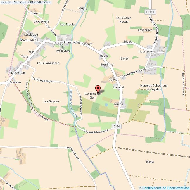 Plan Aast carte ville Aast