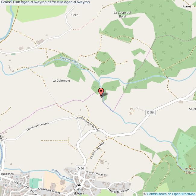 Plan Agen-d'Aveyron carte ville Agen-d'Aveyron