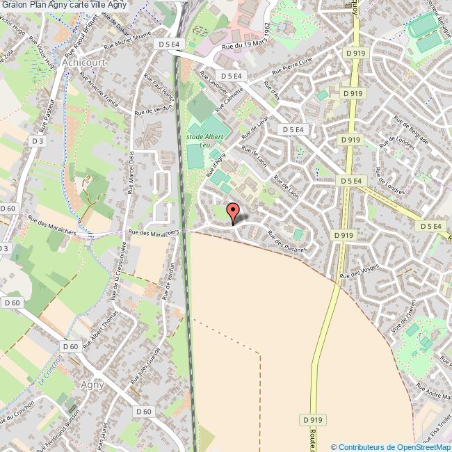 Plan Agny carte ville Agny