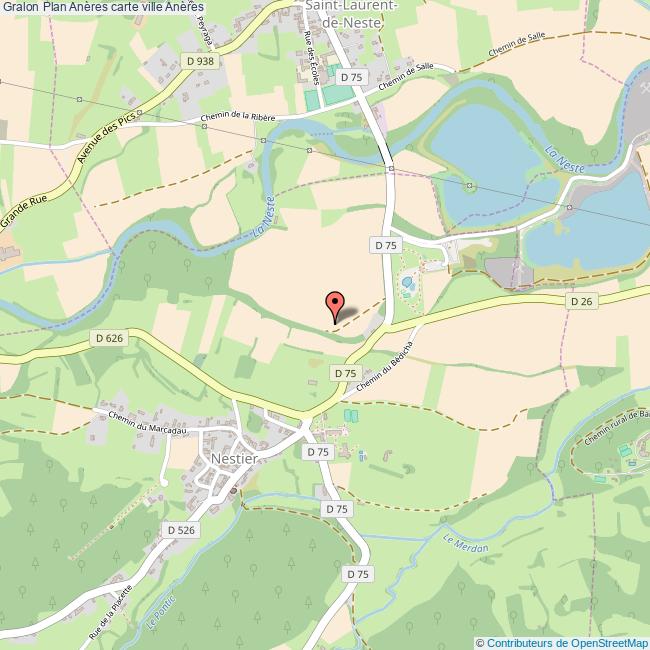 Plan Anères carte ville Anères