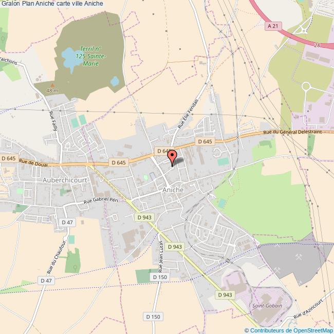 Plan Aniche carte ville Aniche