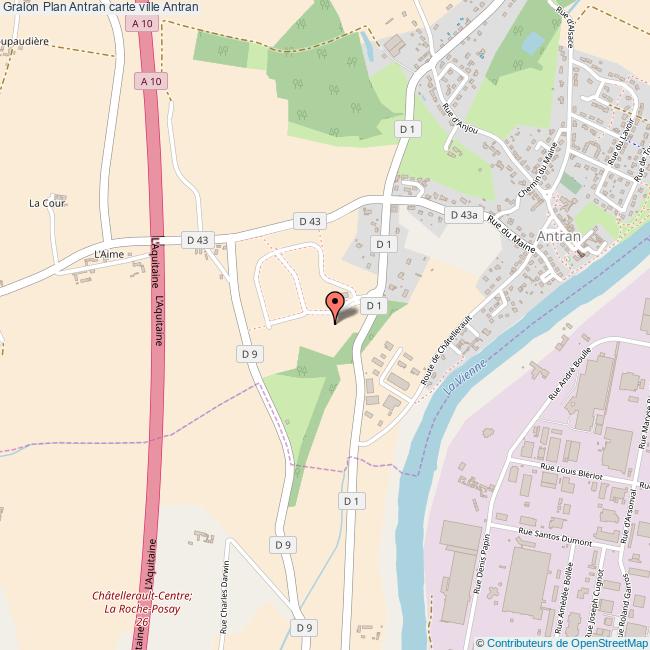 Plan Antran carte ville Antran
