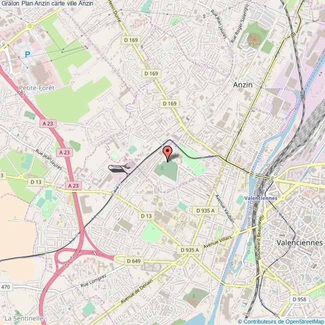 Plan Anzin carte ville Anzin