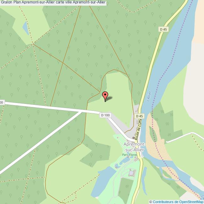 Plan Apremont-sur-Allier carte ville Apremont-sur-Allier