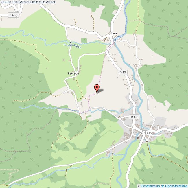 Plan Arbas carte ville Arbas