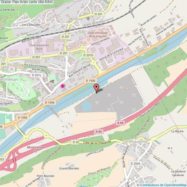 Plan Arbin carte ville Arbin