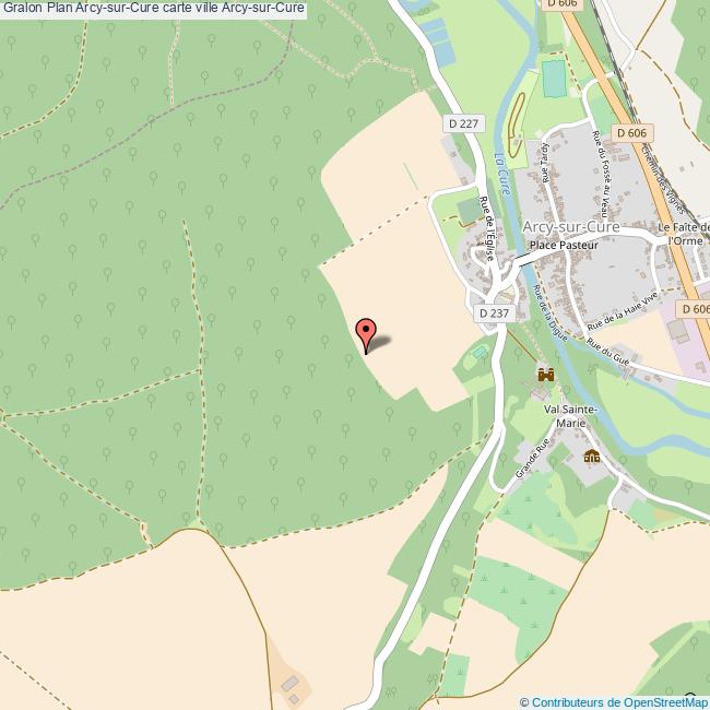 Plan Arcy-sur-Cure carte ville Arcy-sur-Cure