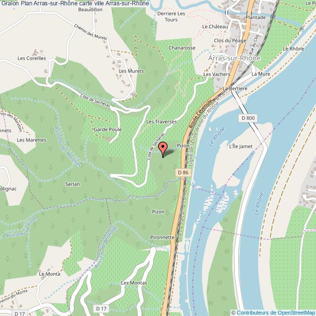 Plan Arras-sur-Rhône carte ville Arras-sur-Rhône