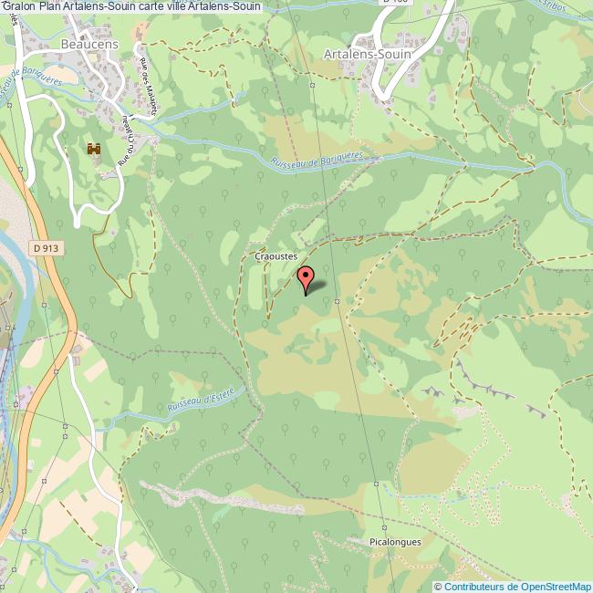 Plan Artalens-Souin carte ville Artalens-Souin