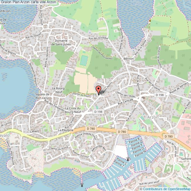 Plan Arzon carte ville Arzon