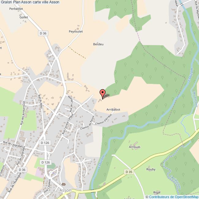 Plan Asson carte ville Asson