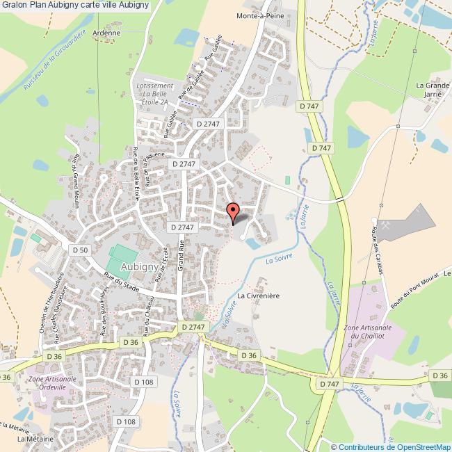 Plan Aubigny carte ville Aubigny