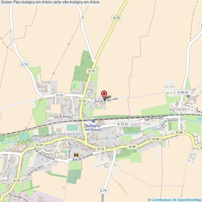 Plan Aubigny-en-Artois carte ville Aubigny-en-Artois