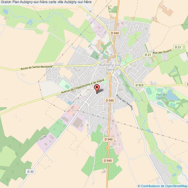 Plan Aubigny-sur-Nère carte ville Aubigny-sur-Nère