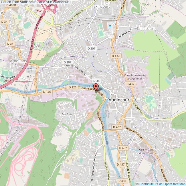 Plan Audincourt carte ville Audincourt