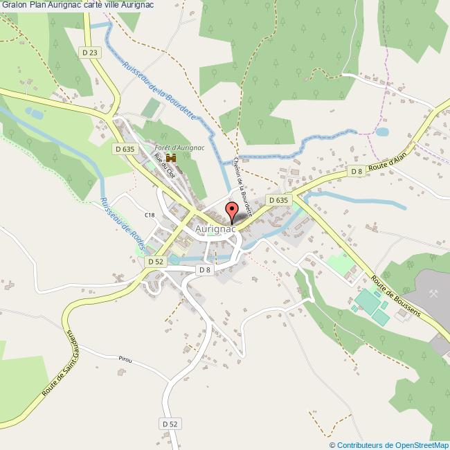 Plan Aurignac carte ville Aurignac