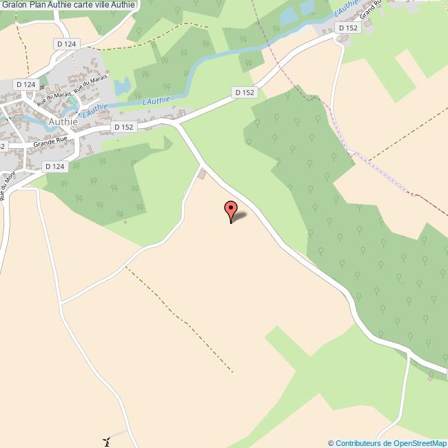 Plan Authie carte ville Authie