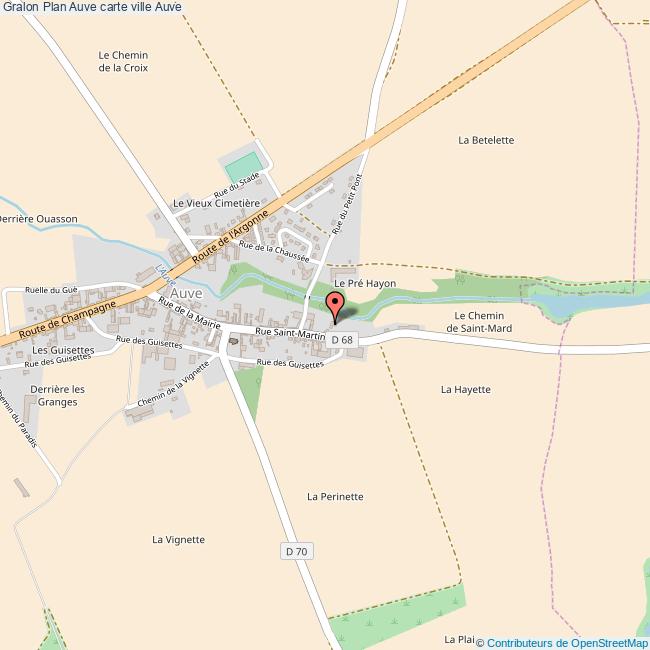 Plan Auve carte ville Auve