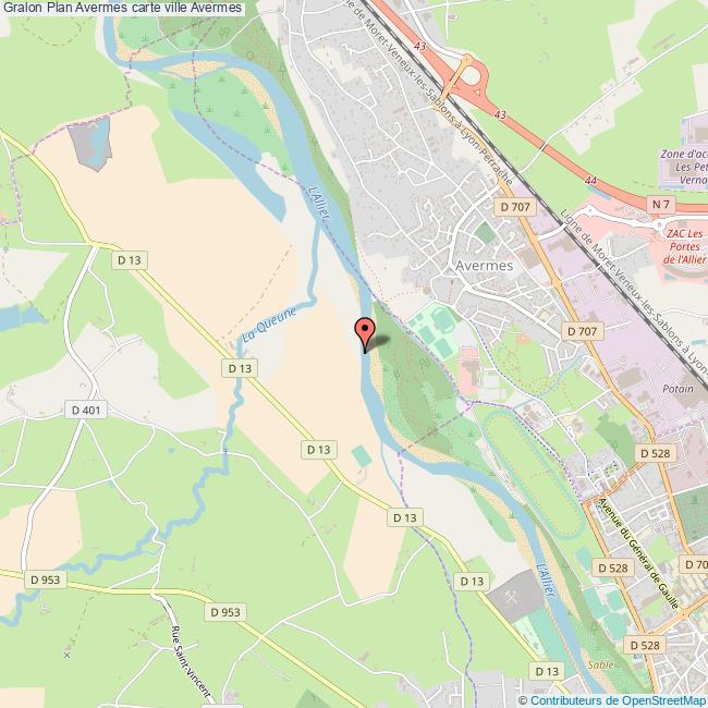 Plan Avermes carte ville Avermes