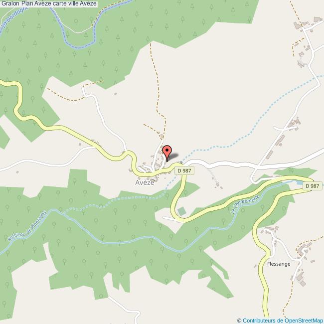 Plan Avèze carte ville Avèze