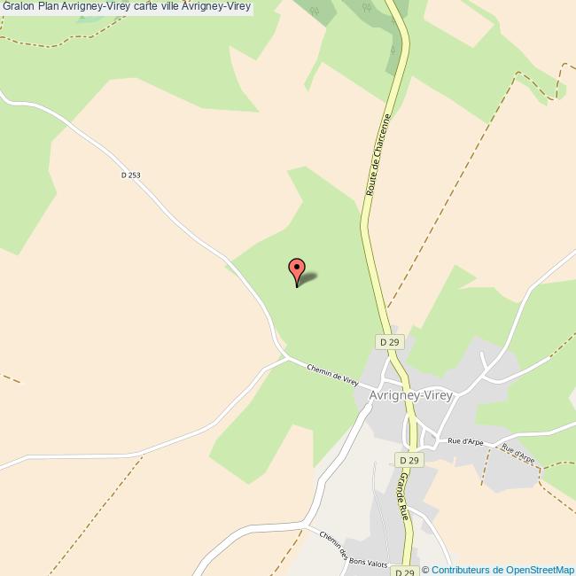 Plan Avrigney-Virey carte ville Avrigney-Virey