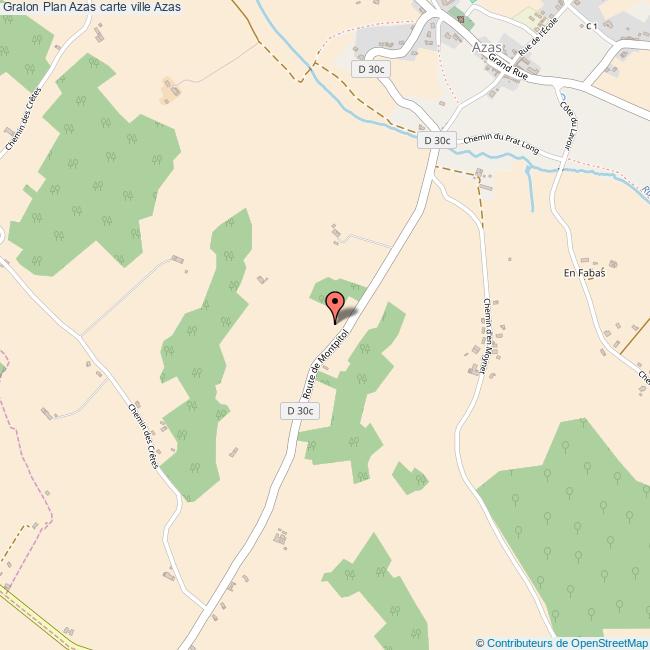Plan Azas carte ville Azas