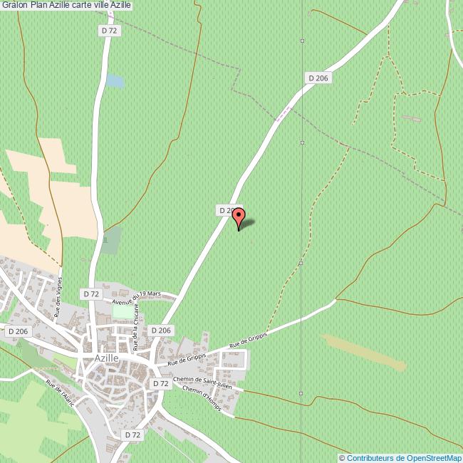 Plan Azille carte ville Azille