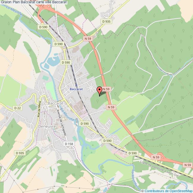 Plan Baccarat carte ville Baccarat