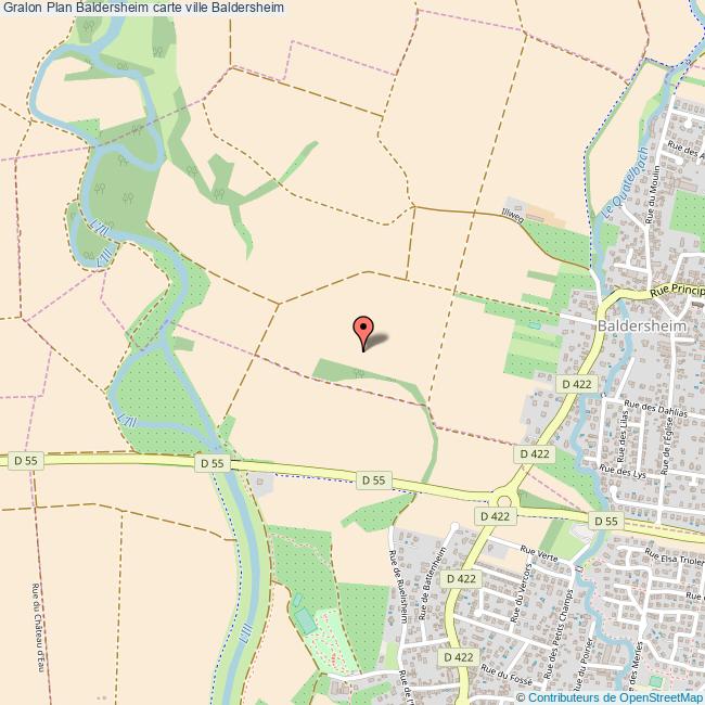 Plan Baldersheim carte ville Baldersheim
