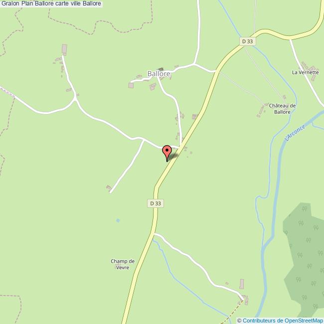 Plan Ballore carte ville Ballore