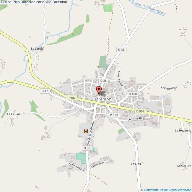 Plan Barenton carte ville Barenton