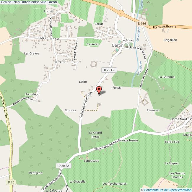 Plan Baron carte ville Baron