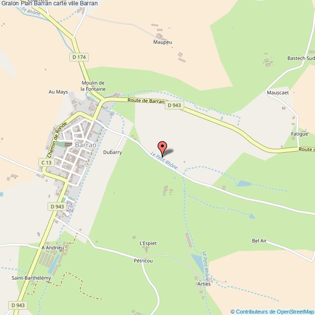 Plan Barran carte ville Barran
