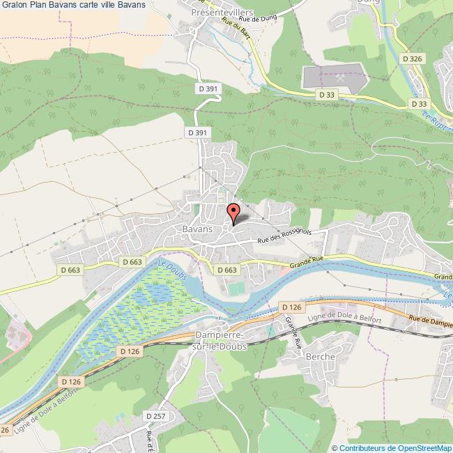Plan Bavans carte ville Bavans