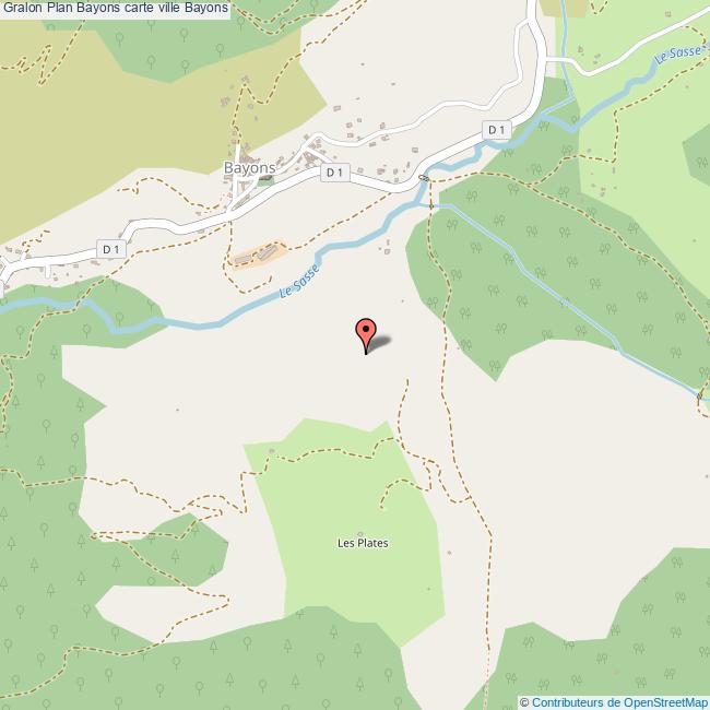 Plan Bayons carte ville Bayons