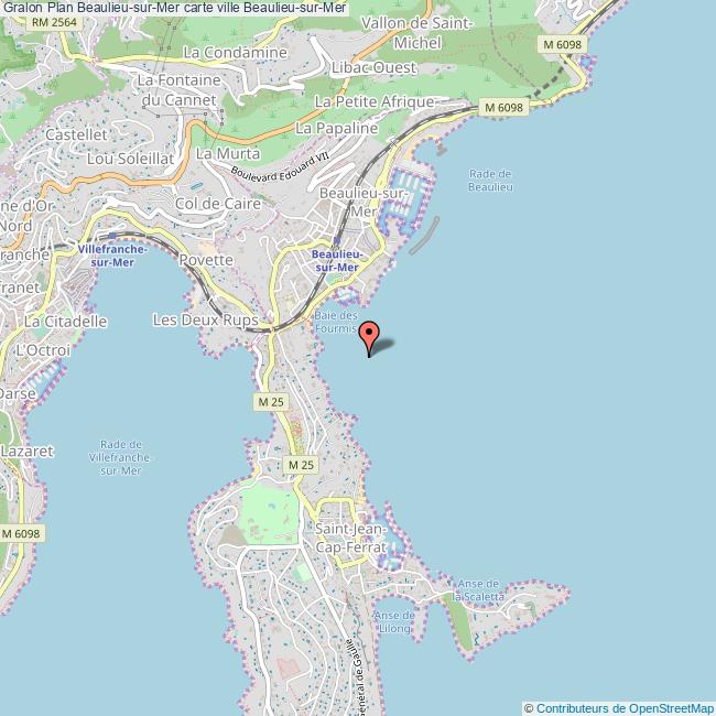 Plan Beaulieu-sur-Mer carte ville Beaulieu-sur-Mer