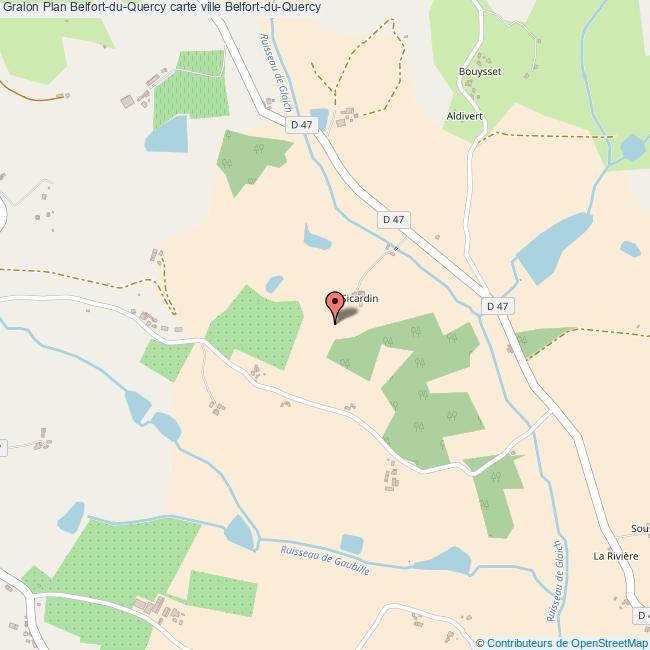 Plan Belfort-du-Quercy carte ville Belfort-du-Quercy